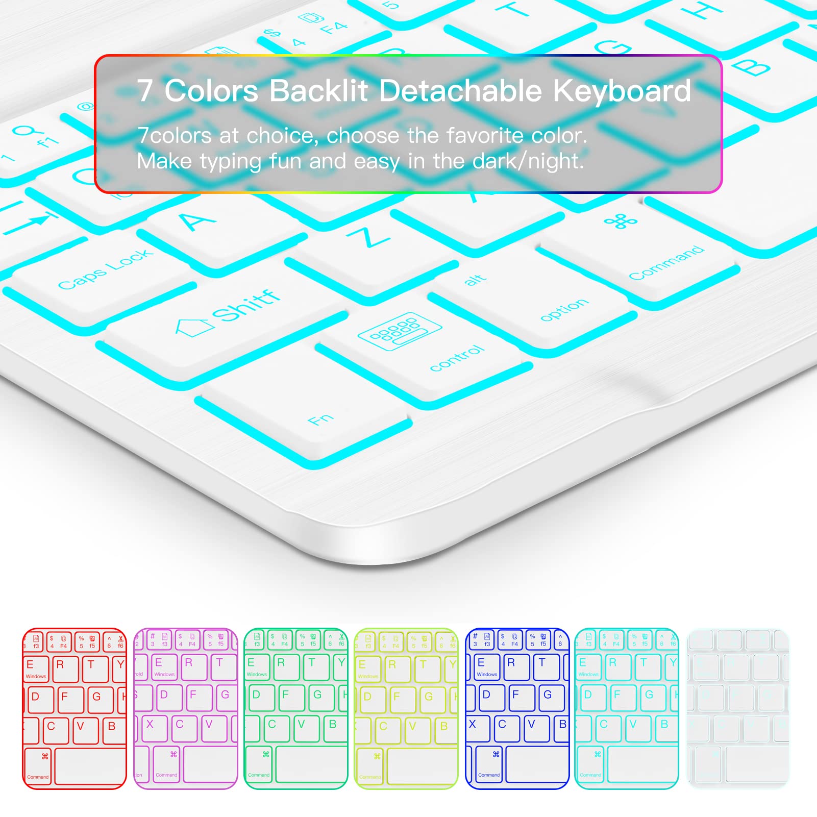 JUQITECH iPad Mini 6 Case with Keyboard - iPad Mini 6th 2021 8.3" Backlit Bluetooth Wireless Magnetic Detachable Rechargeable Keyboard Smart Folio Stand Honeycomb Tablet Cover with Pencil Holder, Gray