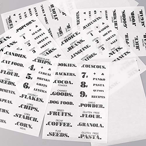 LUTER 132 Pcs Food Pantry Label Stickers and 32 Pcs Blank Labels, Waterproof Removable Kitchen Labels Decals for Pantry Cabinet Organization Storage