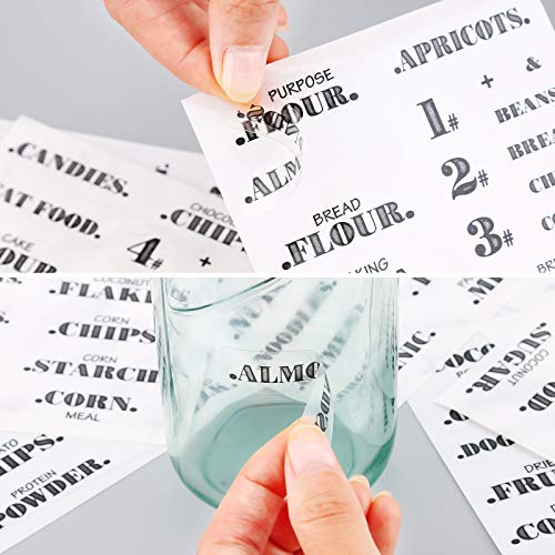 LUTER 132 Pcs Food Pantry Label Stickers and 32 Pcs Blank Labels, Waterproof Removable Kitchen Labels Decals for Pantry Cabinet Organization Storage
