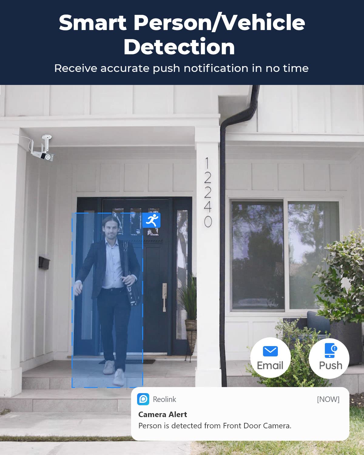 REOLINK Duo WiFi - 2K 4MP Outdoor WiFi Cameras for Home Security, Ultra-Wide Angle Security Camera, Color Night Vision, Person/Vehicle Detection, 2.4/5 GHz WiFi, Two-Way Audio, IP66 Waterproof