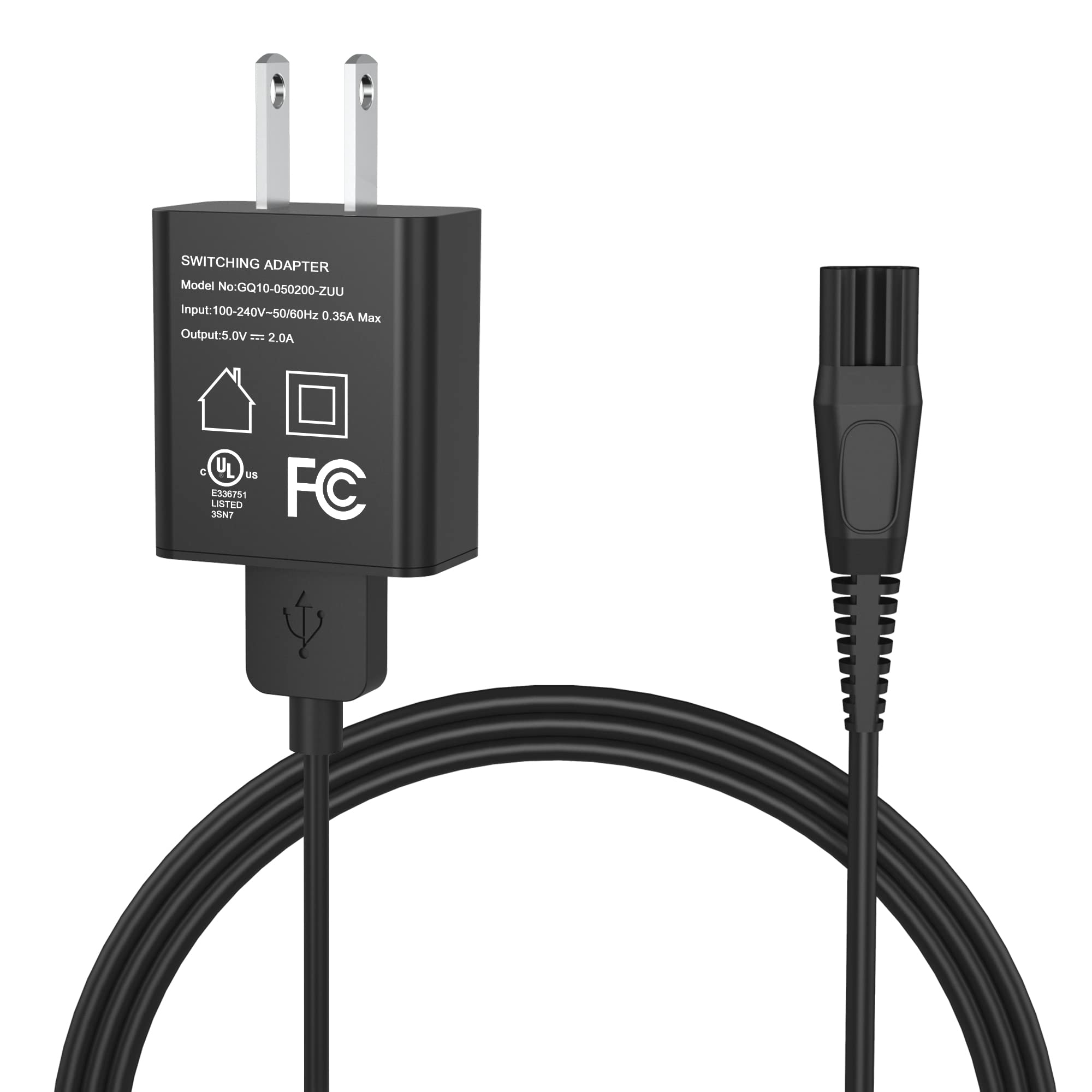 Power Adapter Charger Compatible with MANSCAPED Lawn Mower 3.0 2.0 Electric Groin Hair Trimmer Manscape, The Weed Whacker Nose and Ear Hair Trimmer MANSCAPED Trimmer Charging Supply Cord