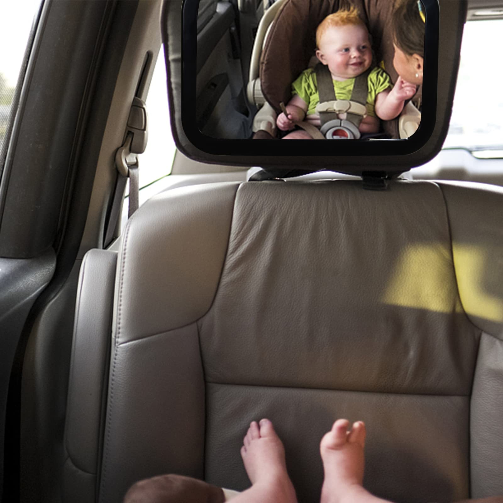 Aoutrow 360 Degree Baby Car Mirror, Rearview Baby Mirror, Safety Toddlers Rear Facing Car Seat Mirror, Crystal Clear View,Safety, Shatterproof, Adjustable