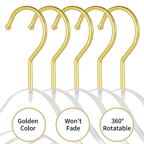 15 Pack Acrylic Hangers Clear and Gold Hangers Premium Quality Clear Acrylic Clothes Hangers Clothing Standard Hangers