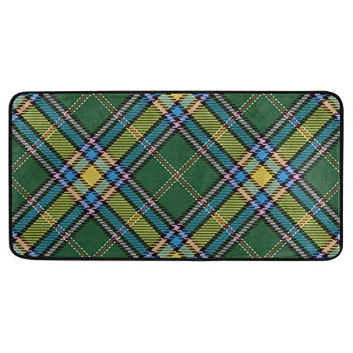 Scots Style Tartan Kitchen Mats for Floor Area Rug for Vestibule Living Room Restroom 39x20 Inch