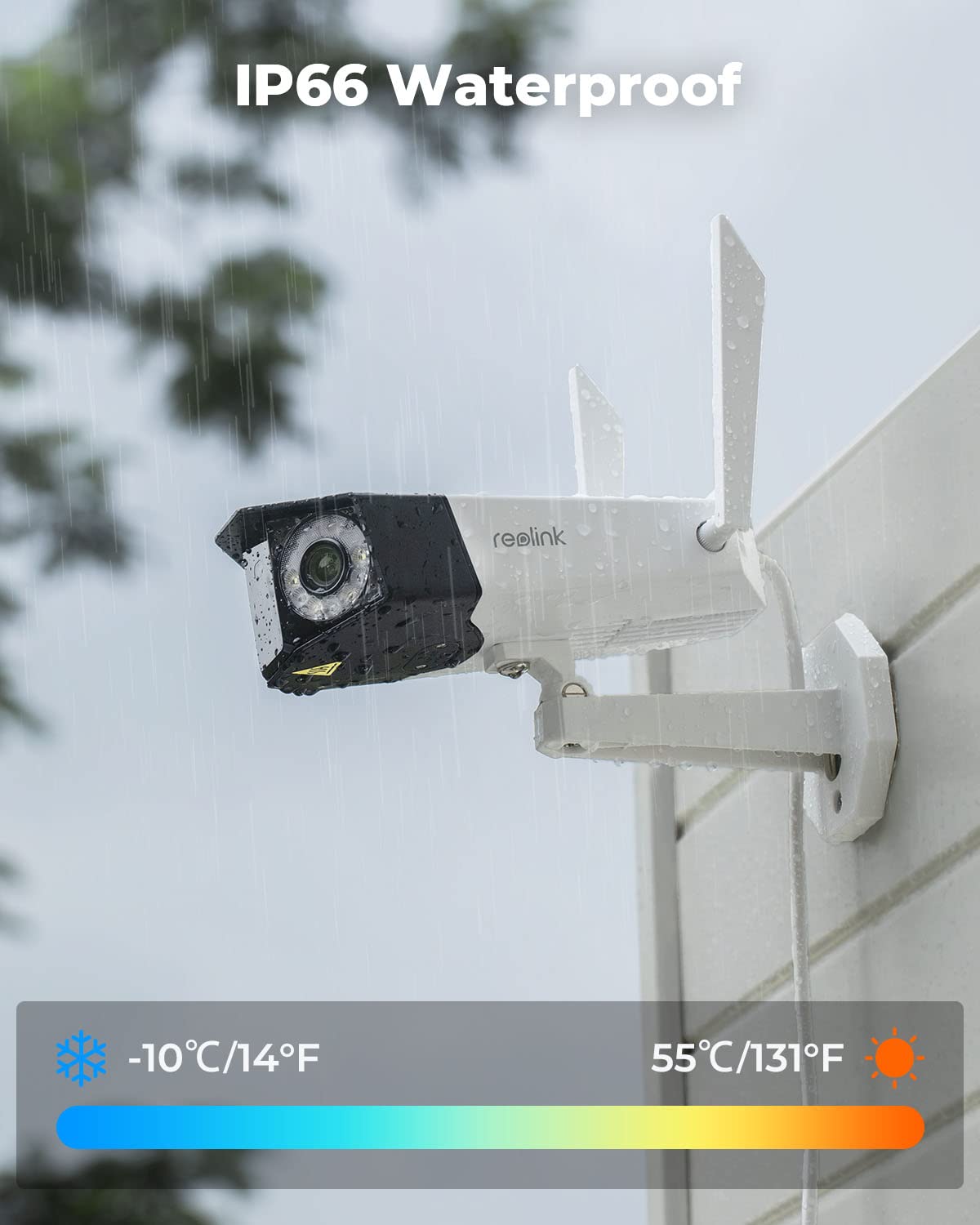 REOLINK Duo WiFi - 2K 4MP Outdoor WiFi Cameras for Home Security, Ultra-Wide Angle Security Camera, Color Night Vision, Person/Vehicle Detection, 2.4/5 GHz WiFi, Two-Way Audio, IP66 Waterproof