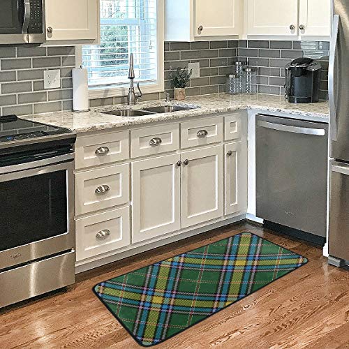 Scots Style Tartan Kitchen Mats for Floor Area Rug for Vestibule Living Room Restroom 39x20 Inch