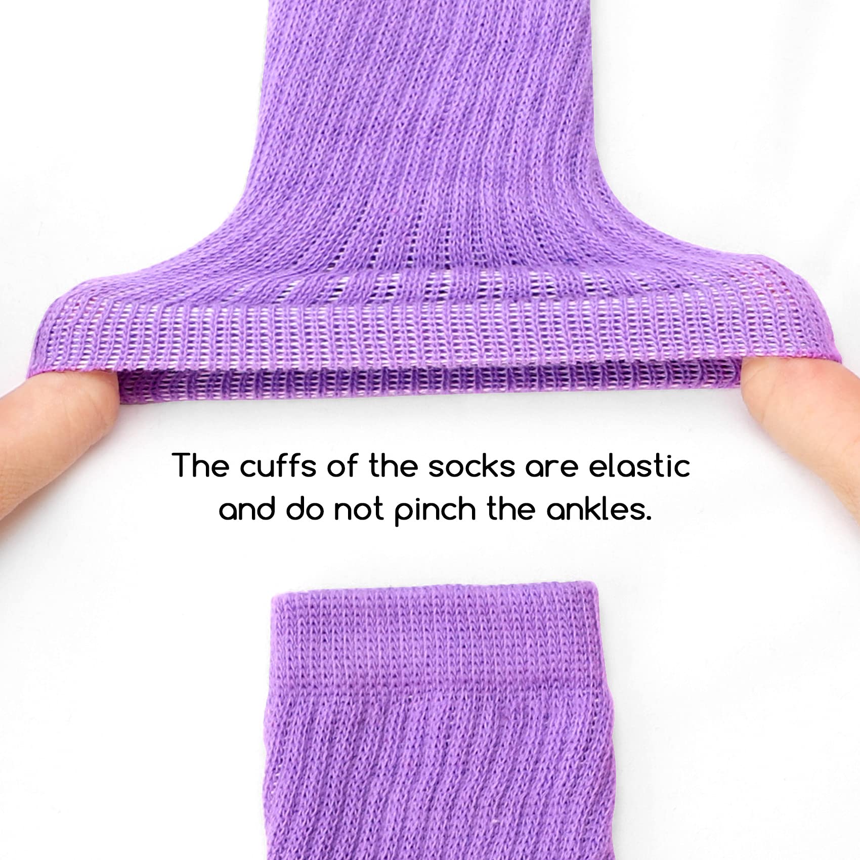 Auranso Girl Knee High Cotton Socks 9 Pairs Girls Long Crew Socks Color D 6-8 Years
