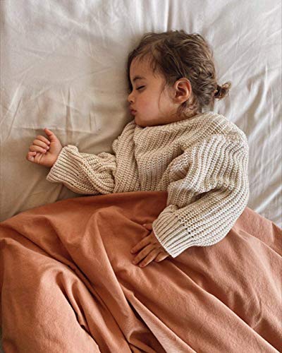 Toddler Baby Girl Boy Knitted Sweater Long Sleeve Solid Color Pullover Crewneck Sweatshirt Top Fall Winter Clothes (Beige, 2-3T)