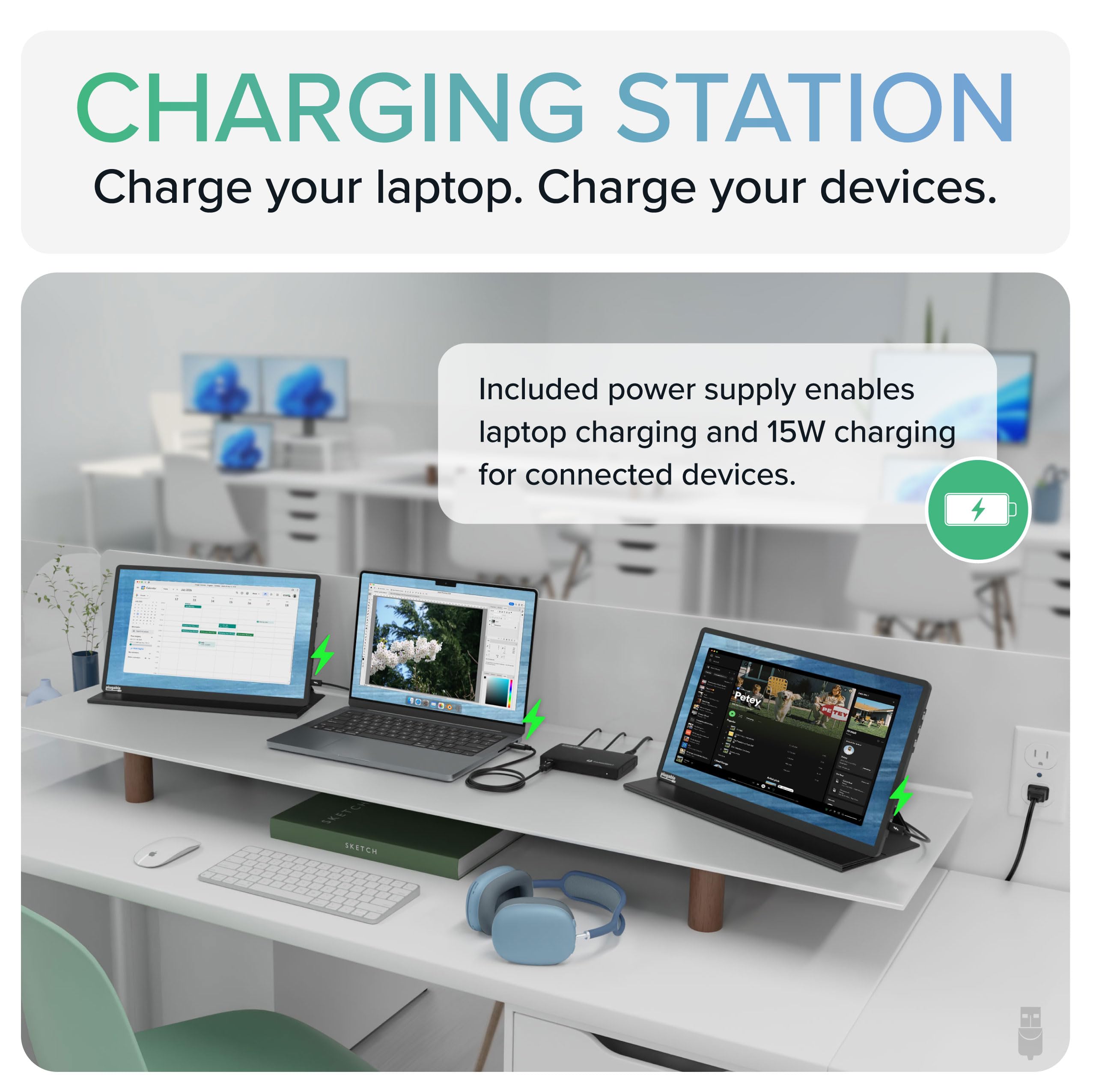Plugable Thunderbolt 4 Hub, Data, Video, and Power on All Ports - 40 Gbps, USB-C to 4K HDMI Adapter, Laptop Charging, Compatible with Mac, Windows, Thunderbolt 4, USB4, Thunderbolt 3, USB-C Devices