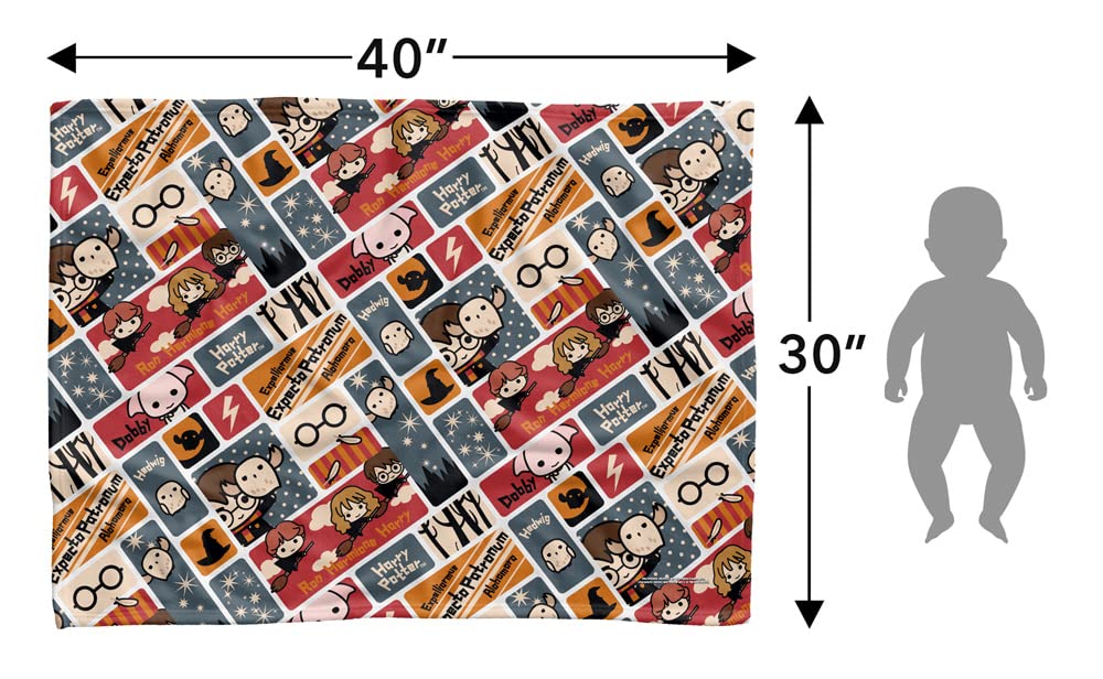 Harry Potter Lightweight Baby Blanket, 30"X40", Cute Chibi Pattern Unisex for Infants Girls & Boys