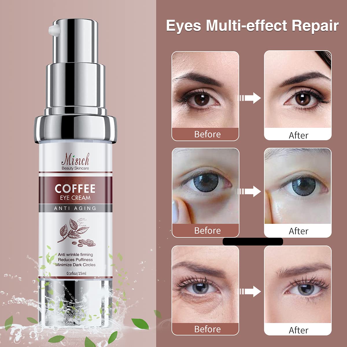 ATIDIE Caffeine Eye Cream: Anti-Wrinkle, Dark Circle & Puffiness Reducer, All Skin Types, 50ml