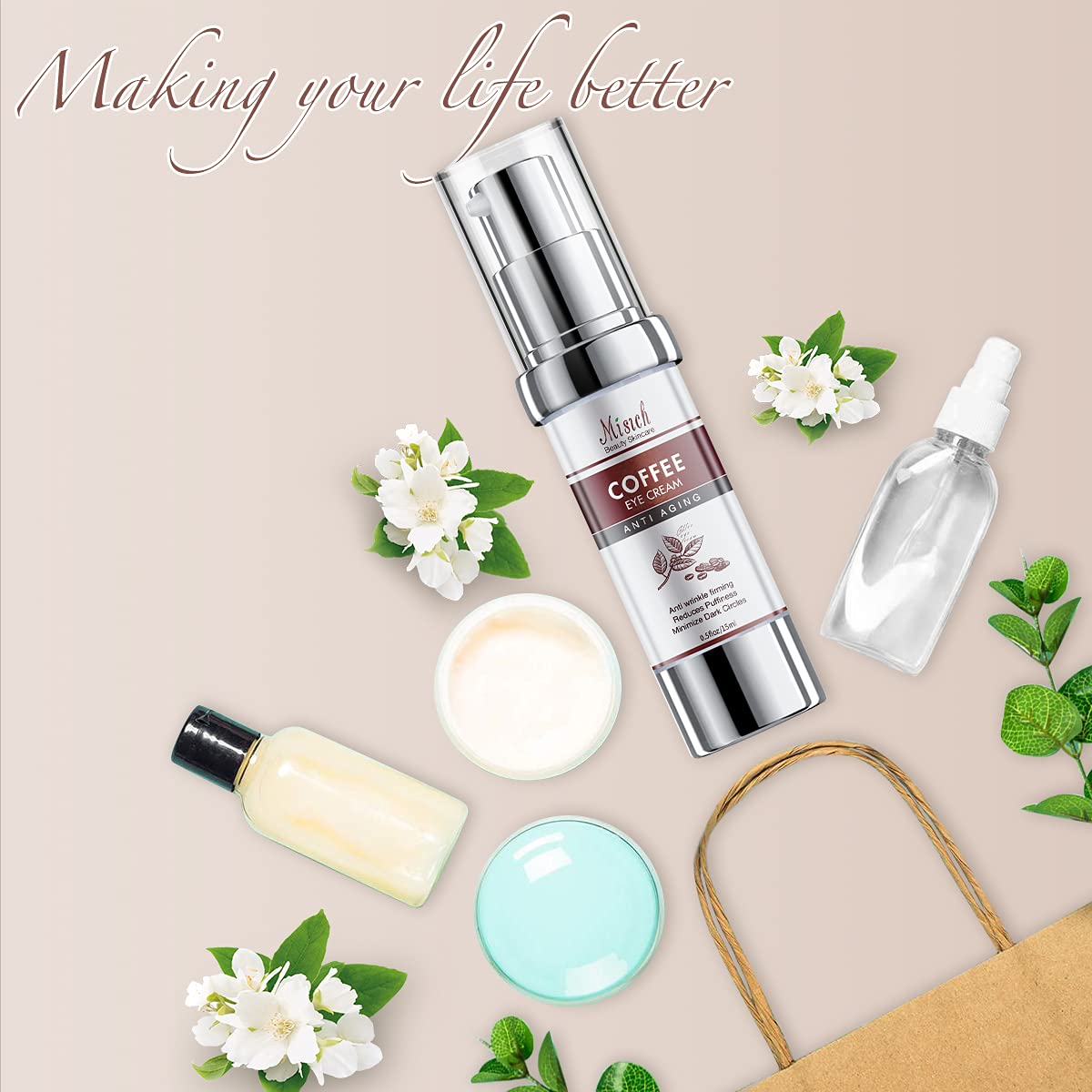ATIDIE Caffeine Eye Cream: Anti-Wrinkle, Dark Circle & Puffiness Reducer, All Skin Types, 50ml