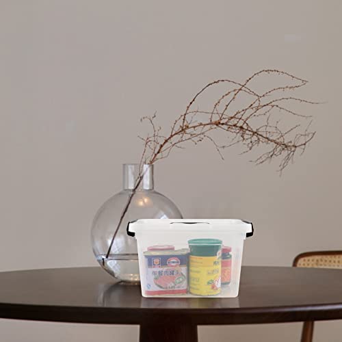 Sandmovie 8 Quart Clear Plastic Storage Bins with Lids, 6 Packs