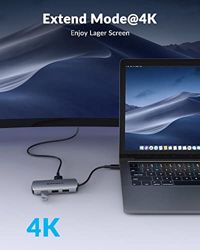 MAVINEX USB-C Hub, 8-in-1 USB-C to 4K HDMI AVINEX USB-C Adapter with USB 3.0 Port, USB 2.0 Ports, SD/Micro SD Card Reader, 100W Power Supply, Compatible with MacBook Pro Air HP XPS and