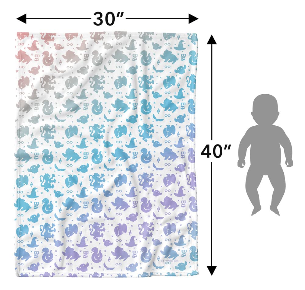 Harry Potter Lightweight Baby Blanket, 30"X40", Cutesy Icons Unisex for Infants Girls & Boys