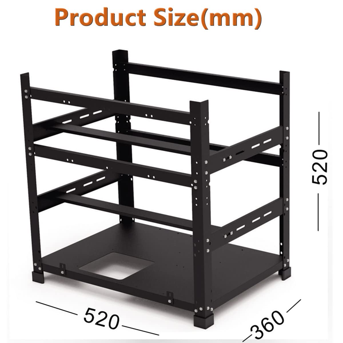 12GPU Stackable Mining Rig Frame, Steel Open Air Mining Rig Case, Solid Miner Frame for Crypto Ethereum ETH RVN Ergo Miner Mining Case Rack Fits Dual Power ATX Motherboard