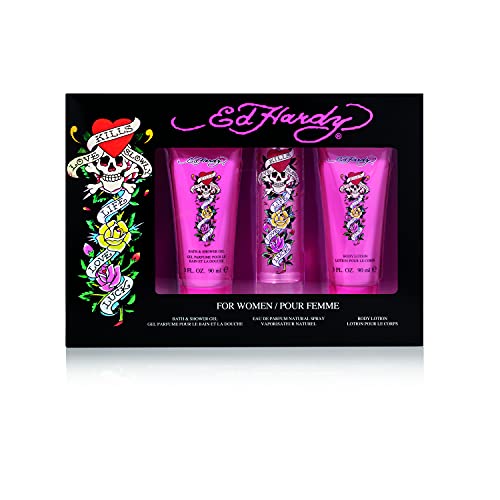 Ed Hardy Women's Fragrance 3 Piece Gift Set, 1.7 fl. oz. Eau de Parfum