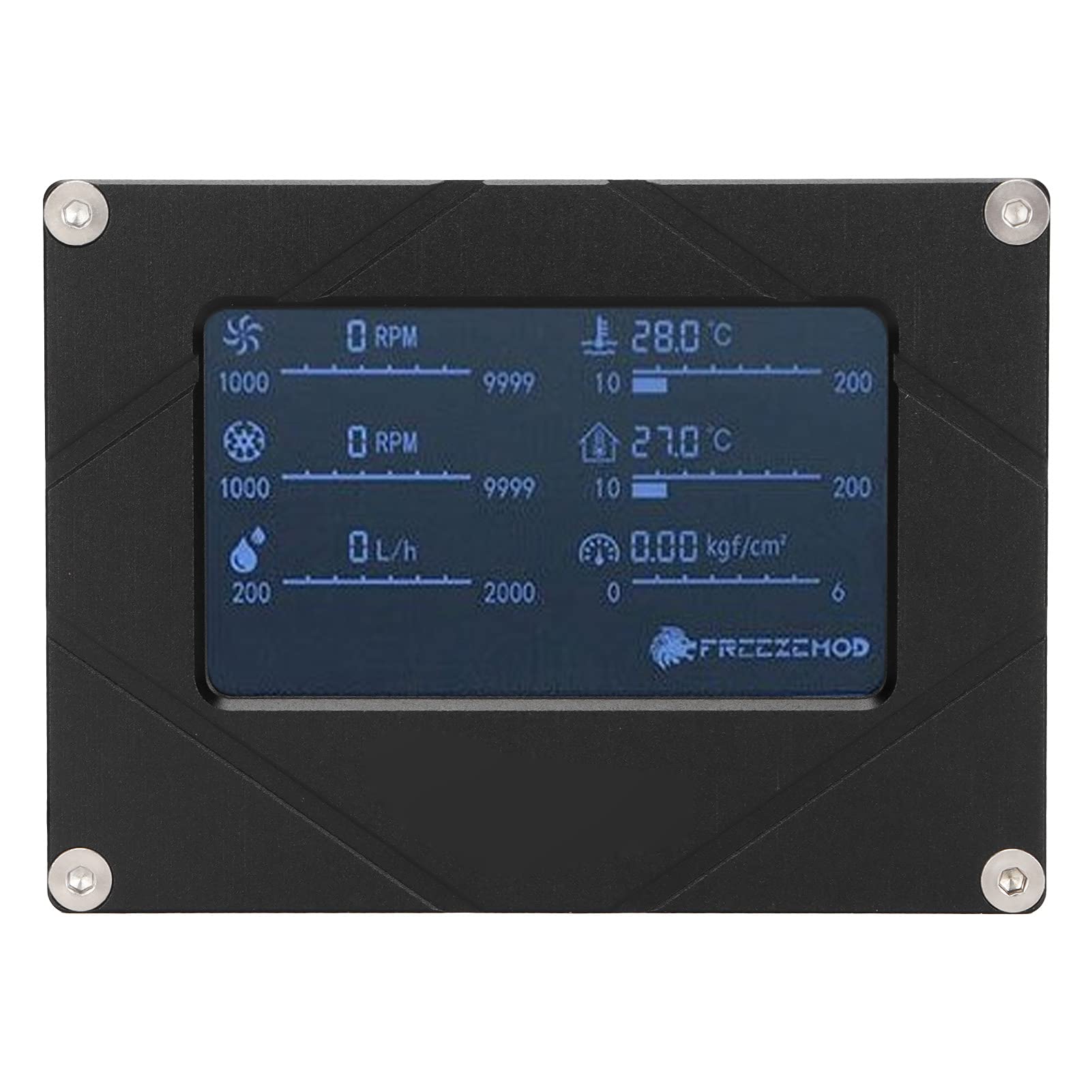 Zunate Water Cooling Temperature Meter, G1/4 Water Cooling Meter Indicator with Digital Screen, Meter Indicator for PC Water Cooling System Waterflow Temperature Monitoring