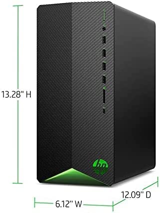 HP 2022 Pavilion Gaming Desktop, AMD Ryzen 5 5600G 6-Core Processor, AMD Radeon RX5500 4 GB, 8GB RAM, 256GB SSD, HDMI, WiFi, Bluetooth, Mouse + Keyboard, Windows 11 Home, Black, IFT 32GB USB Drive