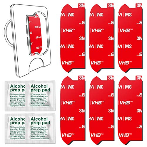 Sticky Adhesive Replacement for Socket Wallet+ Base, pop-tech 6pcs 3M VHB Strong Sticker Pads for Cell Phone Wallet Plus Case Back Stand, Double Sided Tape for iPhone 13 14, Samsung & All Smartphone