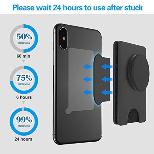Sticky Adhesive Replacement for Socket Wallet+ Base, pop-tech 6pcs 3M VHB Strong Sticker Pads for Cell Phone Wallet Plus Case Back Stand, Double Sided Tape for iPhone 13 14, Samsung & All Smartphone
