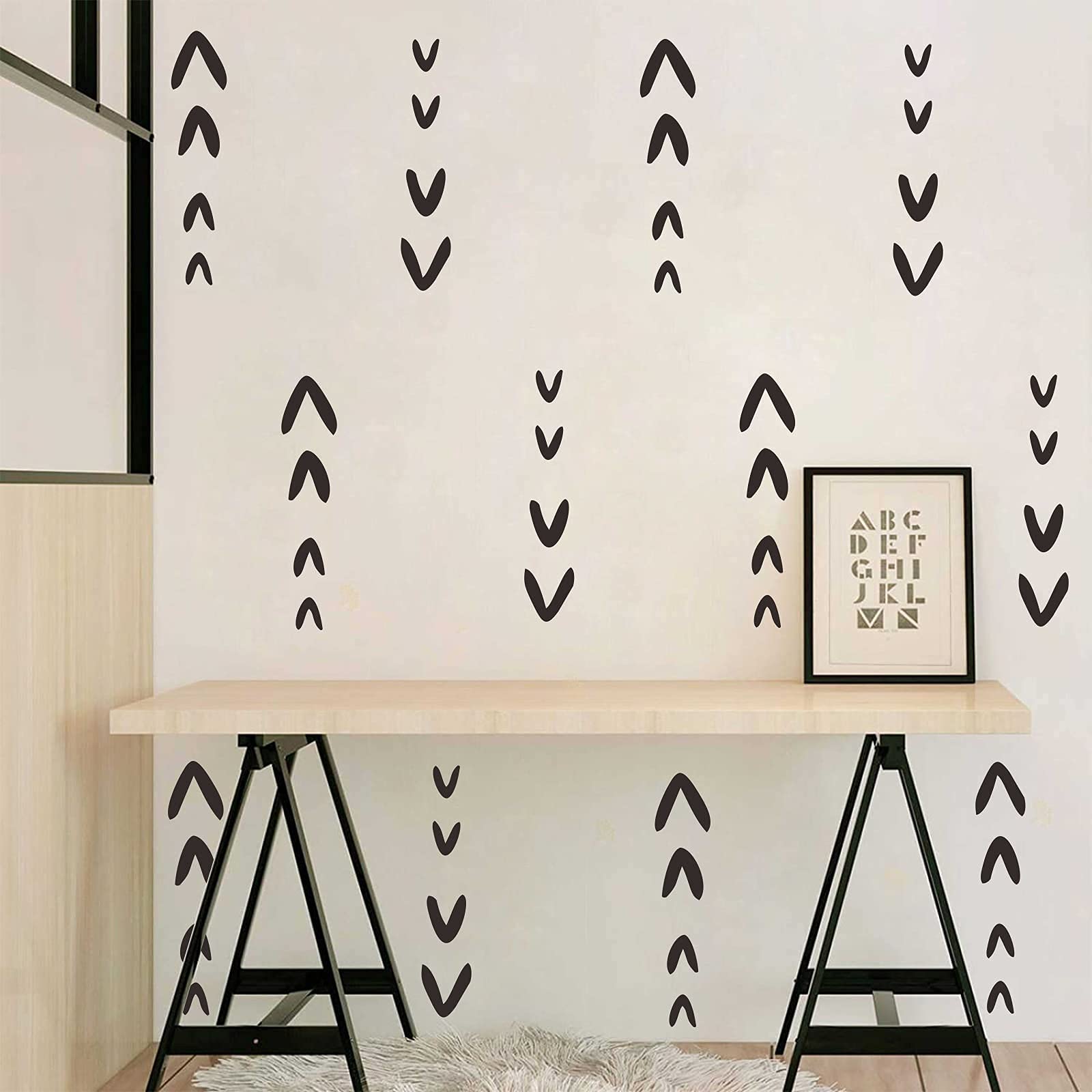 Geometric Wall Decals Arrow Wall Stickers Modern Wall Decal Minimalist Stripes Wall Stickers Removable Peel and Stick Wall Decals for Nursery Bedroom Living Room