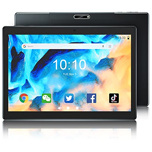 Tablet 10.1 Inch Android 10.0 Tablets, Google Certificated Wi-Fi Tablets, 1.6 GHz Quad Core Processor, 32GB Tablets with 128GB Expansion, IPS HD Screen, Dual Camera, Supports Bluetooth, Black…