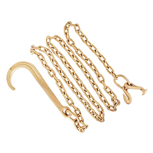 munirater 5/16in x 10 FT Grade 70 Tow Chain 15 J Hook and T Hook Mini J Hook Recovery Wrecker Axle Tow Truck Chain