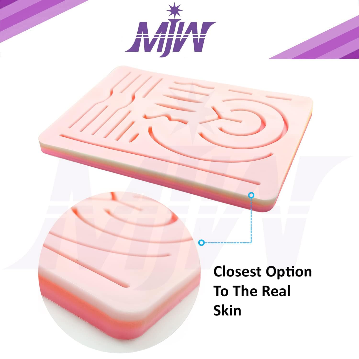 Upgraded Suture Pad for Medical and Vet Students, Refill Suture Practice Pad for Suture Kit, 3 Layers Durable Pad with Pre-Cut Wounds, Hard to Rip, Tear or Break (Training Practice Only)