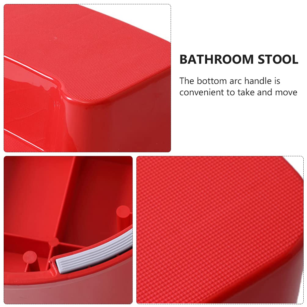 Toyvian Two Step Step Stools Toilet Potty Training Stool Non- Slip Foot Stool Bedside Step Stool for Kitchen Bathroom Bedroom Red