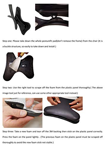 New Foam Pad Replacement for Herman Miller Classic Aeron Chair Posturefit Lumbar. Graphite/Black.
