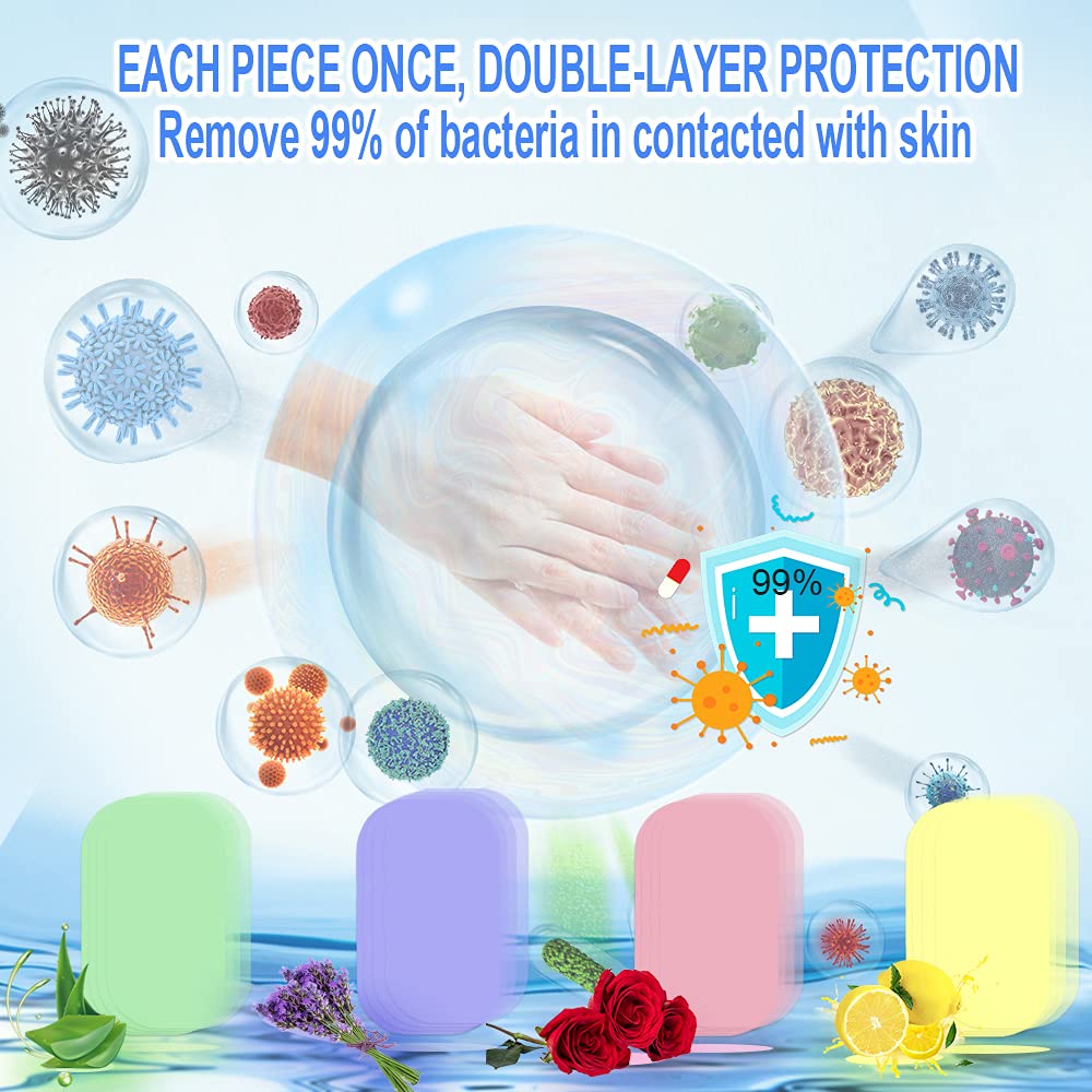 fancyou 400PCS Portable Paper Soap Sheets Refill(No Soap Box),Foaming Hand Soap for Travel,Mini Disposable Hand Washing Skin Friendly for Outdoor,Camping Hiking(Refill pack)