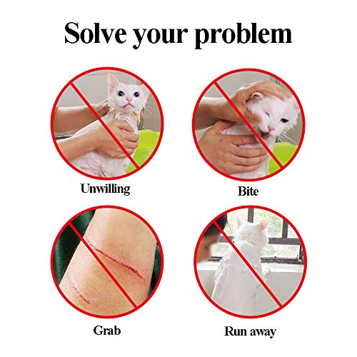 HATIKY Cat Bathing Bag,Puppy Dog Cleaning Shower Bag- Adjustable Anti-Bite and Anti-Scratch Polyester Soft Restraint Cat Grooming Bag for Bathing, Nail Trimming, Injection, Medicine Taking (Green)