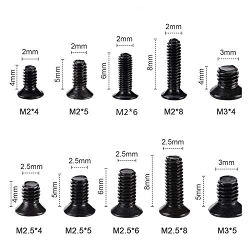 OPYTR Screw Anchors M2 M2.5 Laptop Notebook Screws Set Computer Electronic Digital Mini Mechanical Assortment Repair Kit Hardware Anchors (Size : 250pcs)