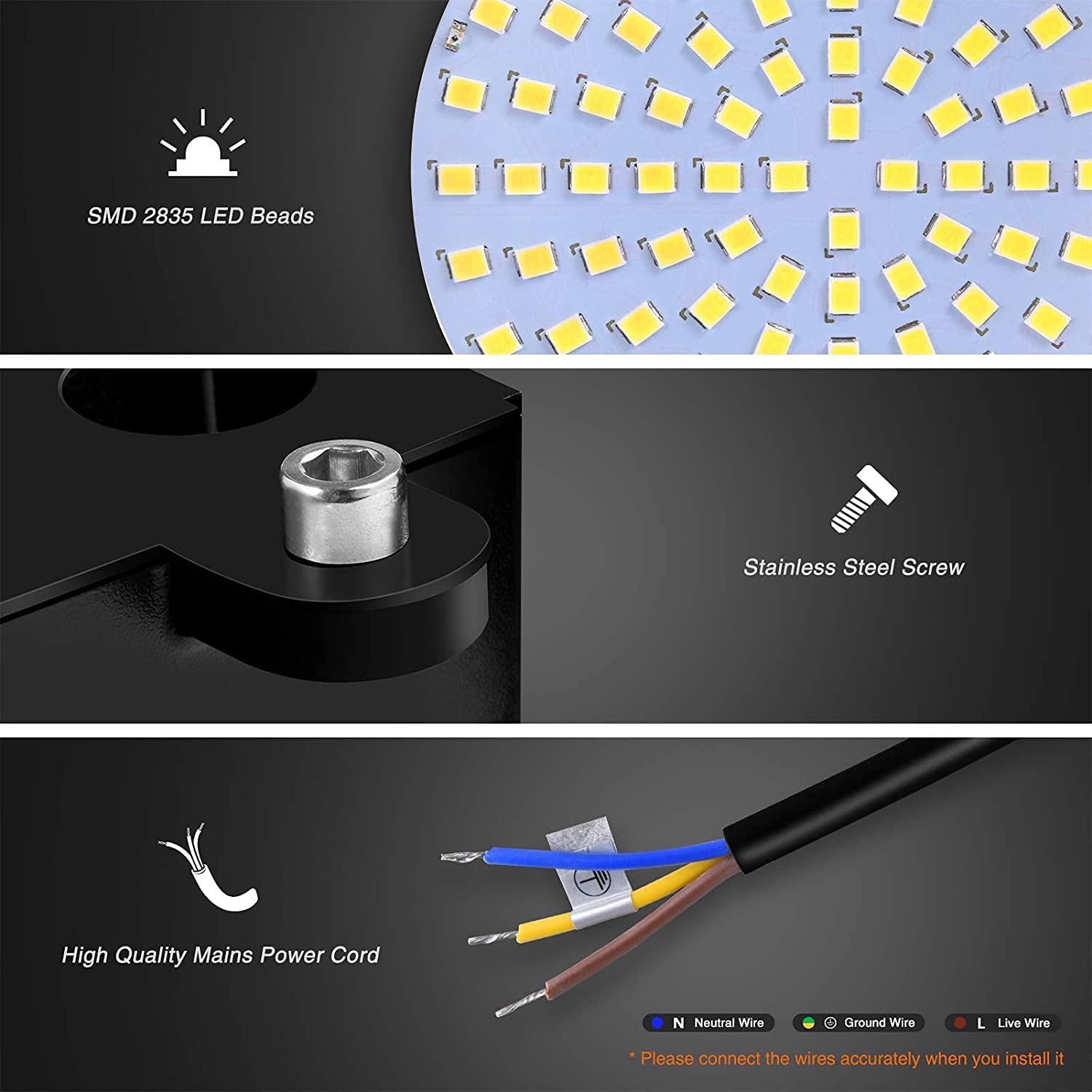 Bellanny 100W LED Barn Light, 10000LM 5000K Daylight White Commercial Street Light, Dusk to Dawn IP65 Waterproof Outdoor Security Area Light for Yard, Garage, Patio