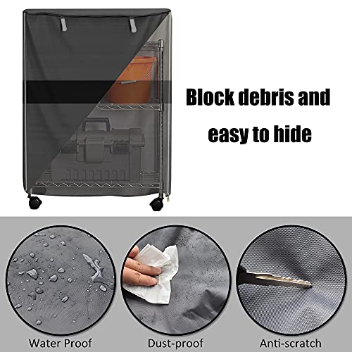MOLLYAIR Shelf Cover Storage Rack Cover Used to Cover Sundries, 48x18x72in Grey