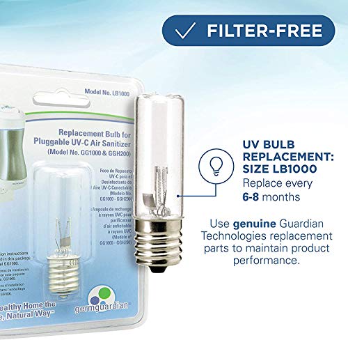 Germ Guardian Pluggable Air Purifier & Sanitizer with LB1000 Genuine UV-C Replacement Bulb for GG1000, GG1000CA, GG1100, GG1100W, GG1100B Germ Guardian Air Sanitizers
