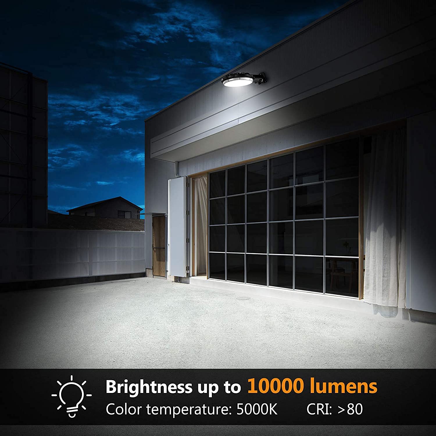 Bellanny 100W LED Barn Light, 10000LM 5000K Daylight White Commercial Street Light, Dusk to Dawn IP65 Waterproof Outdoor Security Area Light for Yard, Garage, Patio