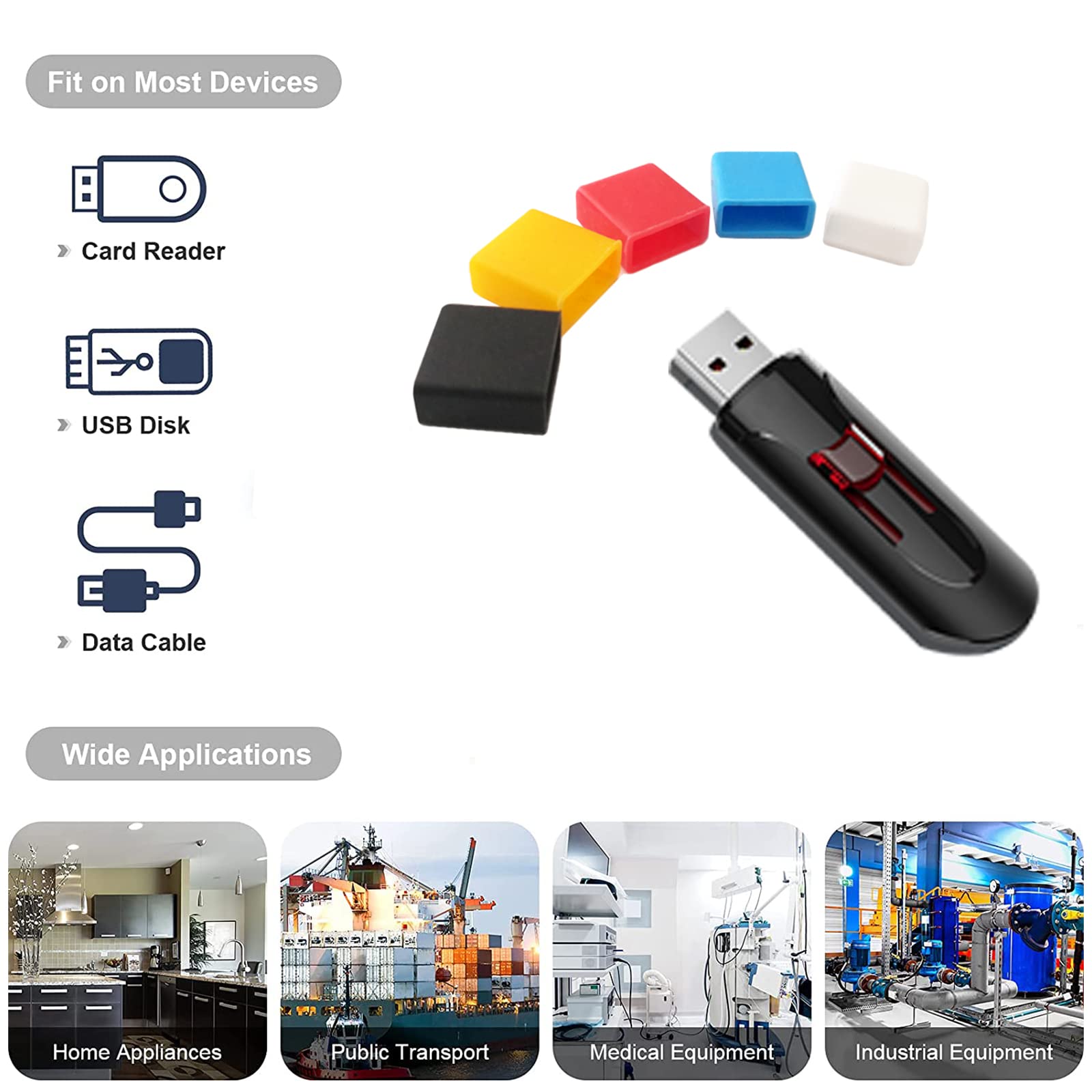 10PCS USB Port Protective Cover,USB A Male Anti Dust Plug Stopper Cap Cover Protector Lids USB Interface Protector for USB Male Ports (Red)