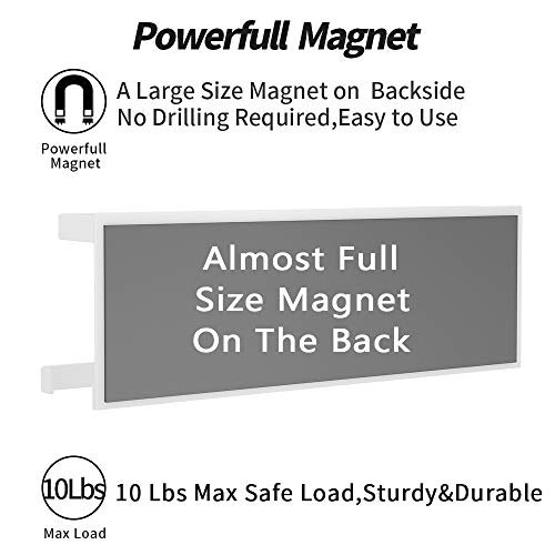 Magnetic Paper Towel Holder for Refrigerator,Kitchen Towel Rack Magnetic Paper Towel Bar Multi Function Made of Iron,Used for Kitchen,Bathroom,Toilet, Drill Free (White, Medium)
