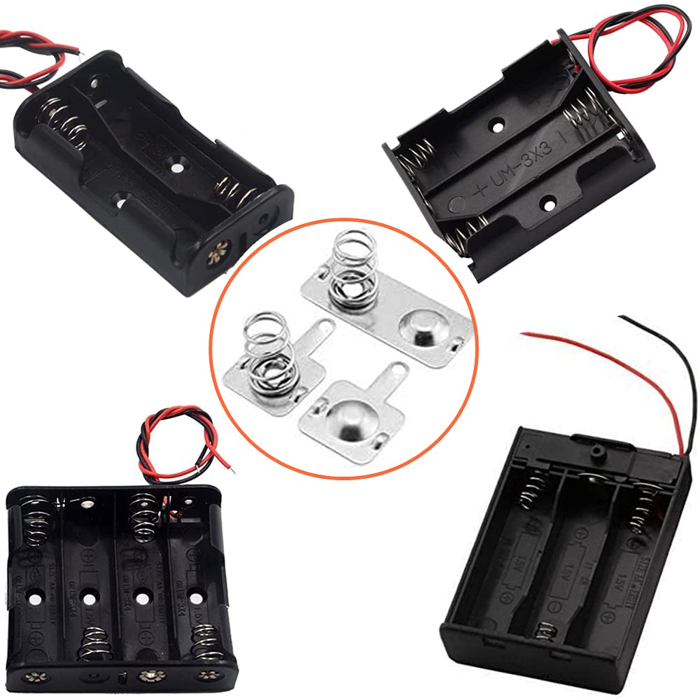 Cutelec 12Pairs Battery Springs AA Battery Negative to Positive Conversion Spring Contact Nickle Plated 12x12mm and 12x26.5mm