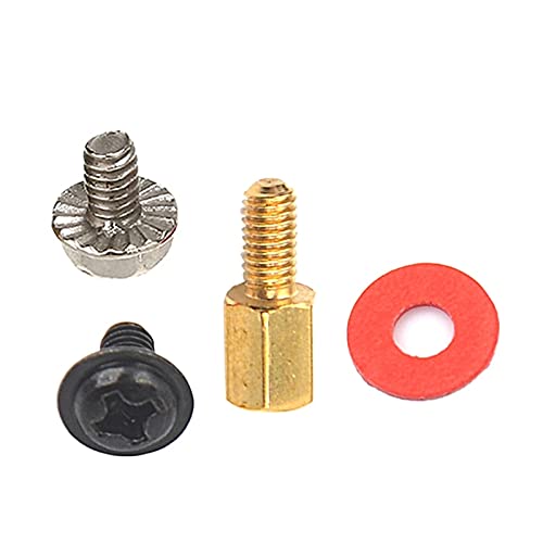 Connectors Y8AD (20x Screw+20x Motherboard Riser +20x Washer) 6.5mm 6-32-M3 Computer Golden Motherboard Riser+Screws + Red Washers - (Color: A)