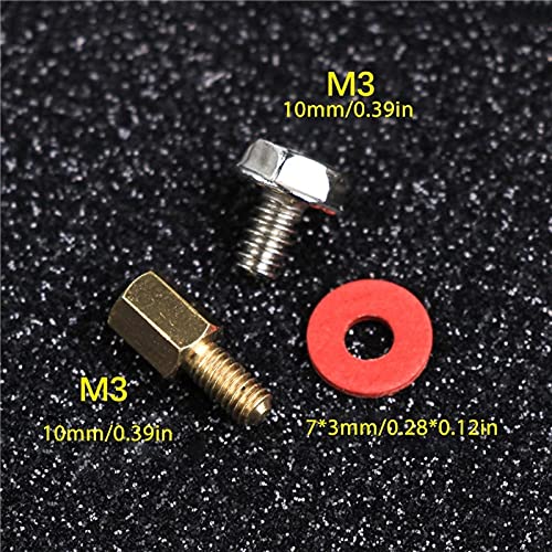 Connectors Y8AD (20x Screw+20x Motherboard Riser +20x Washer) 6.5mm 6-32-M3 Computer Golden Motherboard Riser+Screws + Red Washers - (Color: A)
