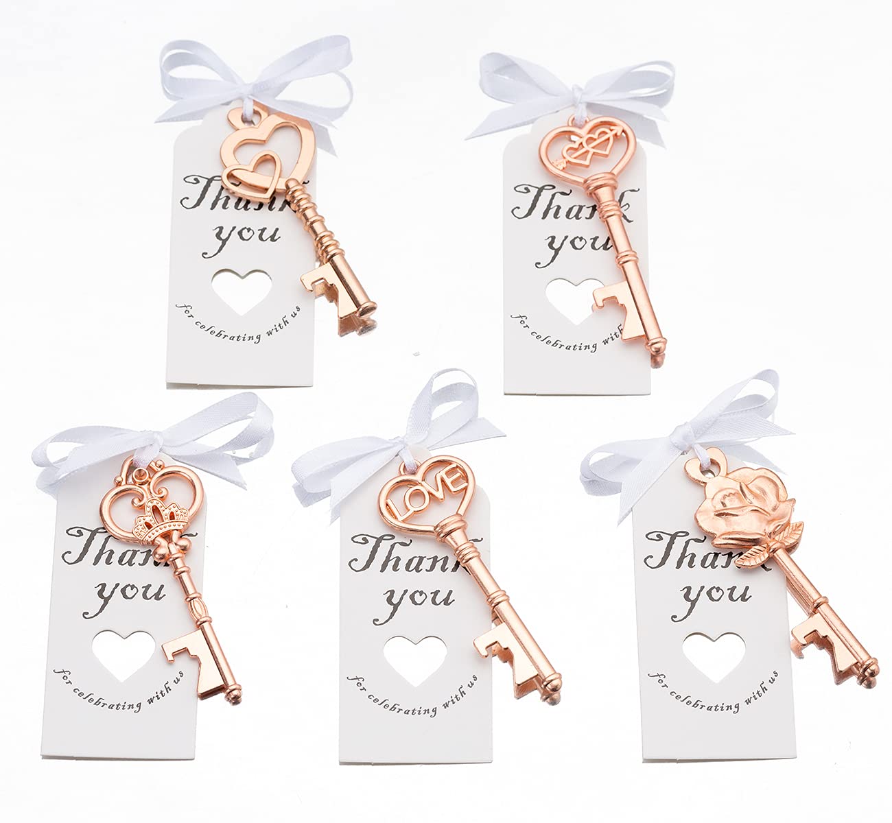 50 PCS Key Bottle Openers,Wedding Favors,Gifts,Decorations or Souvenirs for guests Bulk,Bridal Shower Party Favors with Card Tag (Gold)