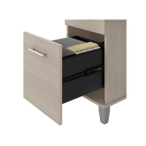Bush Furniture Somerset 72W Office Desk with Drawers in Sand Oak
