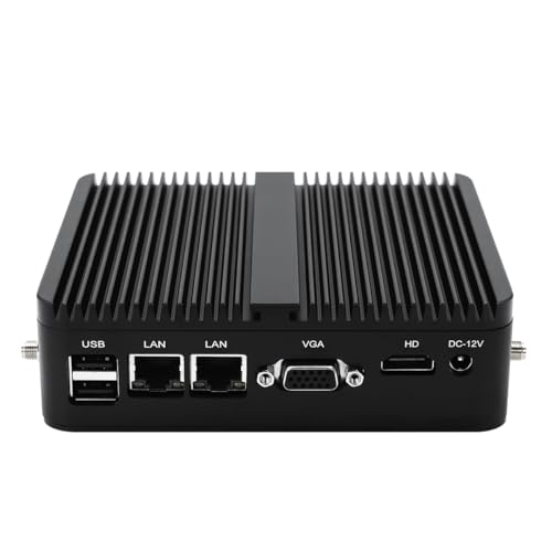 WEIDIAN Fanless Mini PC Industrial Win 11 Pro Celeron J4125 8GB RAM 128GB SSD, 2*COM RS232, 2*Gigabit LAN, 2*Displays HD VGA Small Desktop PC Computer for Industrial Business Office Auto Power On