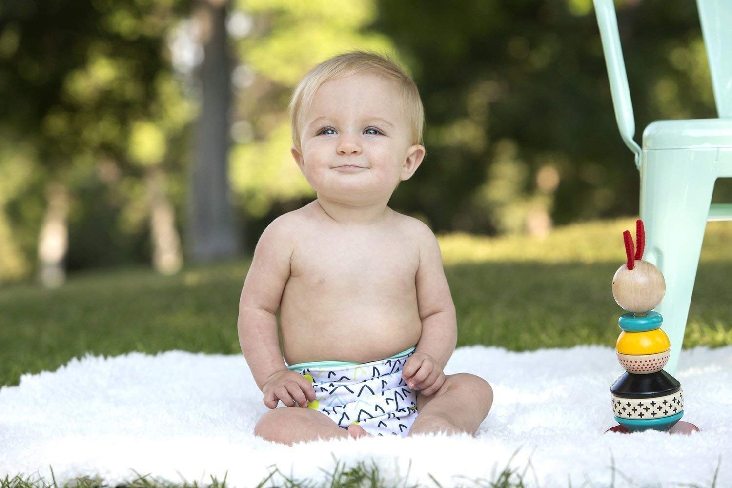 GroVia Reusable All in One Snap Baby Cloth Diaper (AIO) (Opal)