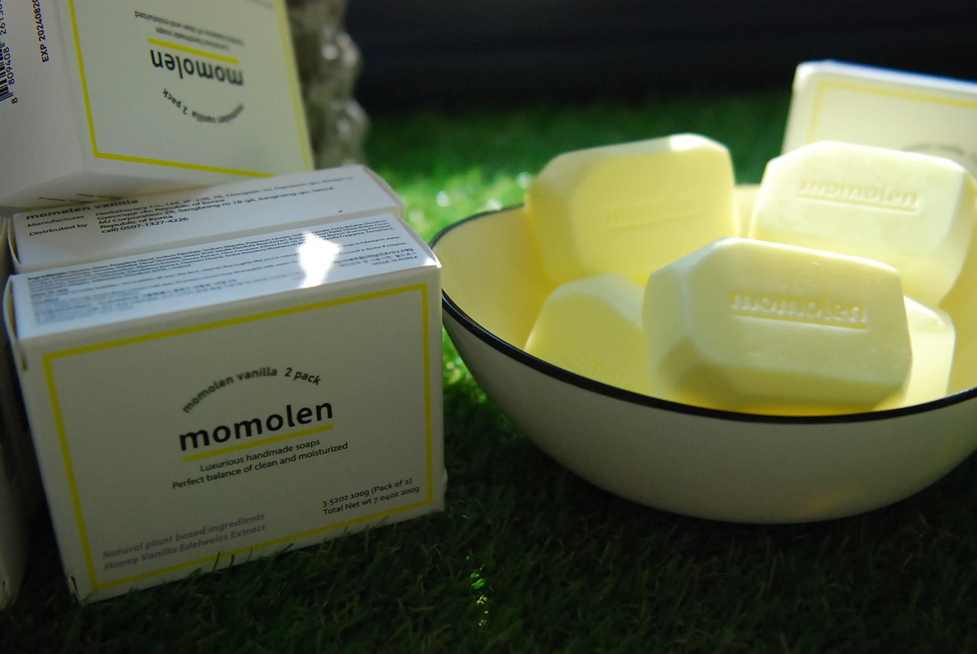 momolen bar soapㅣvanilla soapㅣnatural soap ㅣ sensitive skin moisturizing ㅣ 3.5 OZ 2 PackㅣHandmade organic soap barㅣbath soap