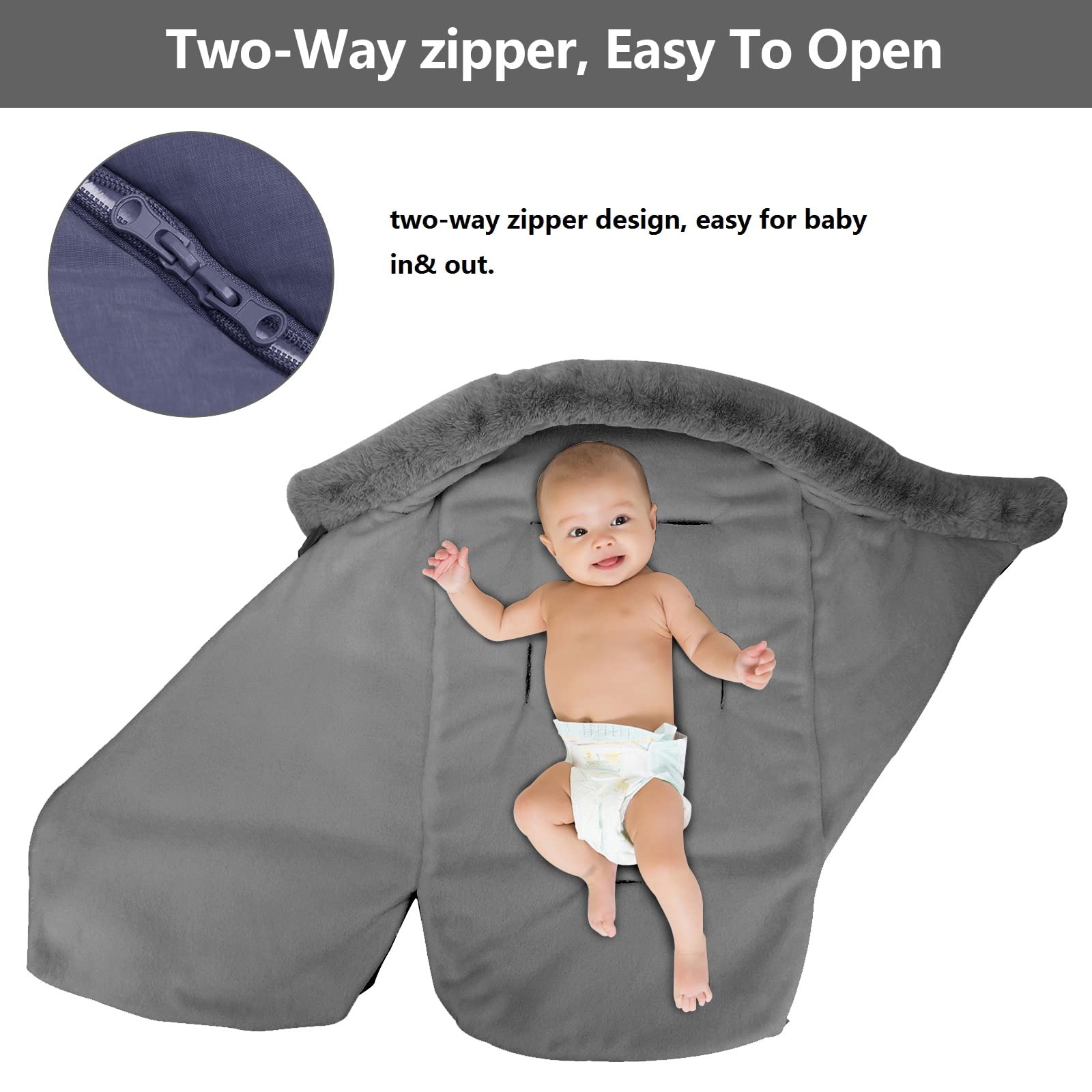 Baby Bunting Bag, Footmuff for Stroller Warm Sleeping Bag for Pushchair Stroller and Car Seat, Denim Blue