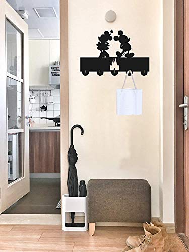 Key Hooks Black for Wall 5-Hooks Wooden Key Holder for Wall Home Decoration for Living Room Hook Entryway and Living Room Key Hanger for Kitchen Wall Key Holder